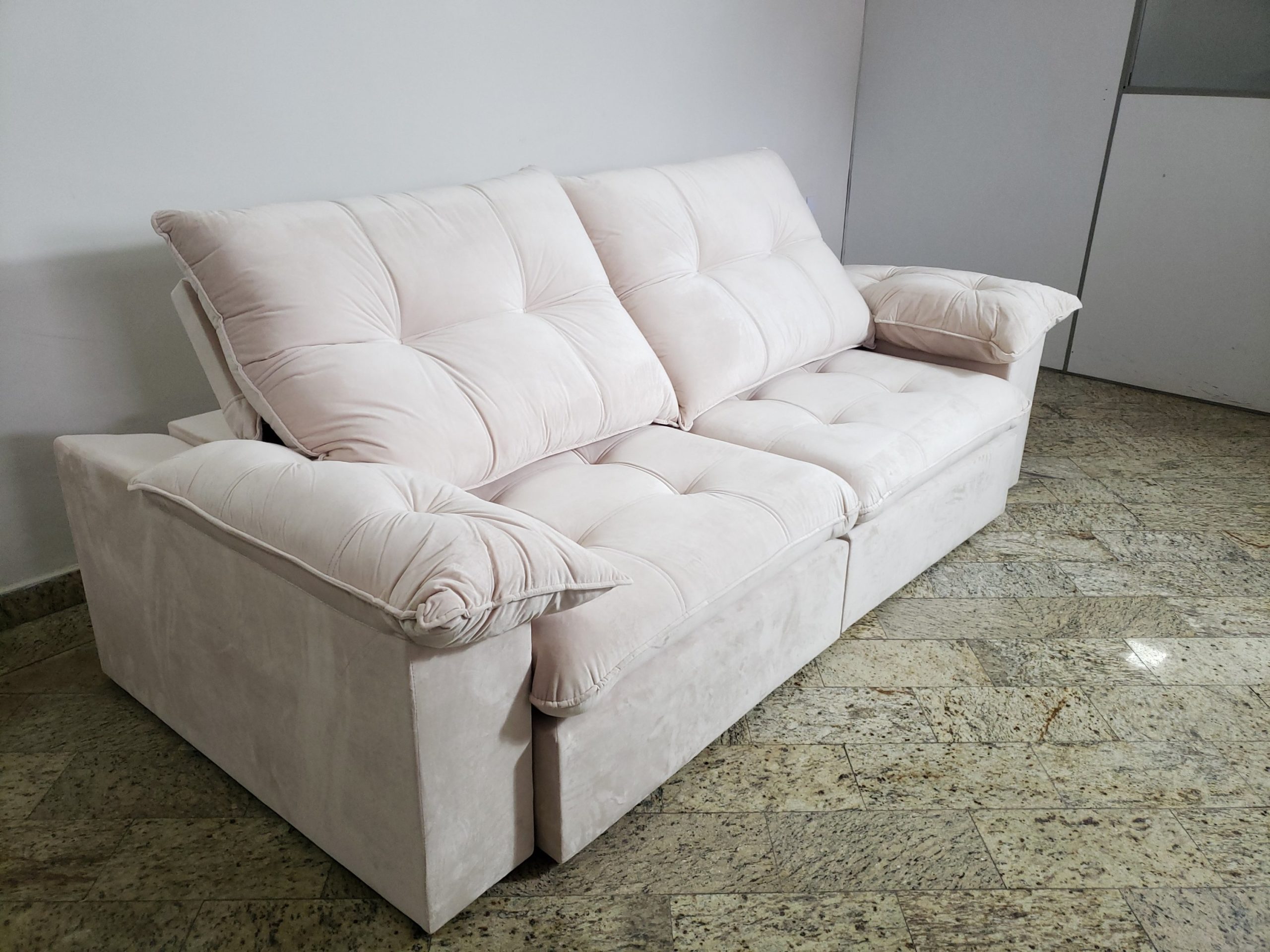 Sofá 4 Lugares México Retrátil e Reclinável 250cm Leo Decor Estofados ...