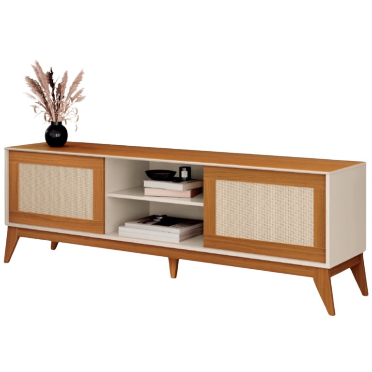 Rack até 65″ Andros Off White/Cedro – EDN MÓVEIS – Privilége Home & Decor – Rio da Janeiro
